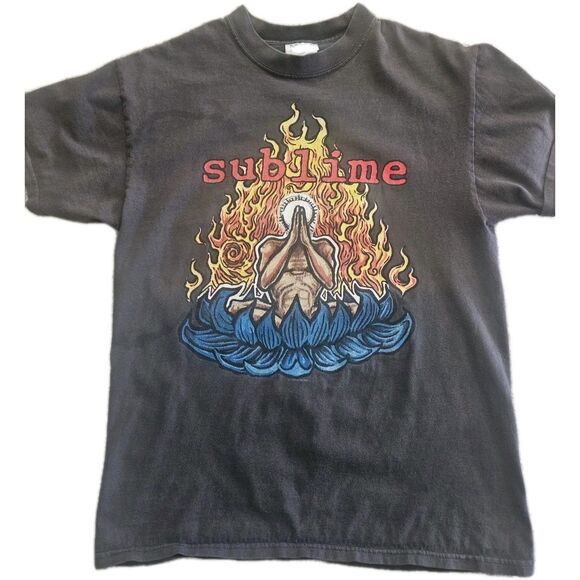 Sublime | Shirts | Sublime Flaming Lotus Tshirt Med Black Band Tee 997 ...